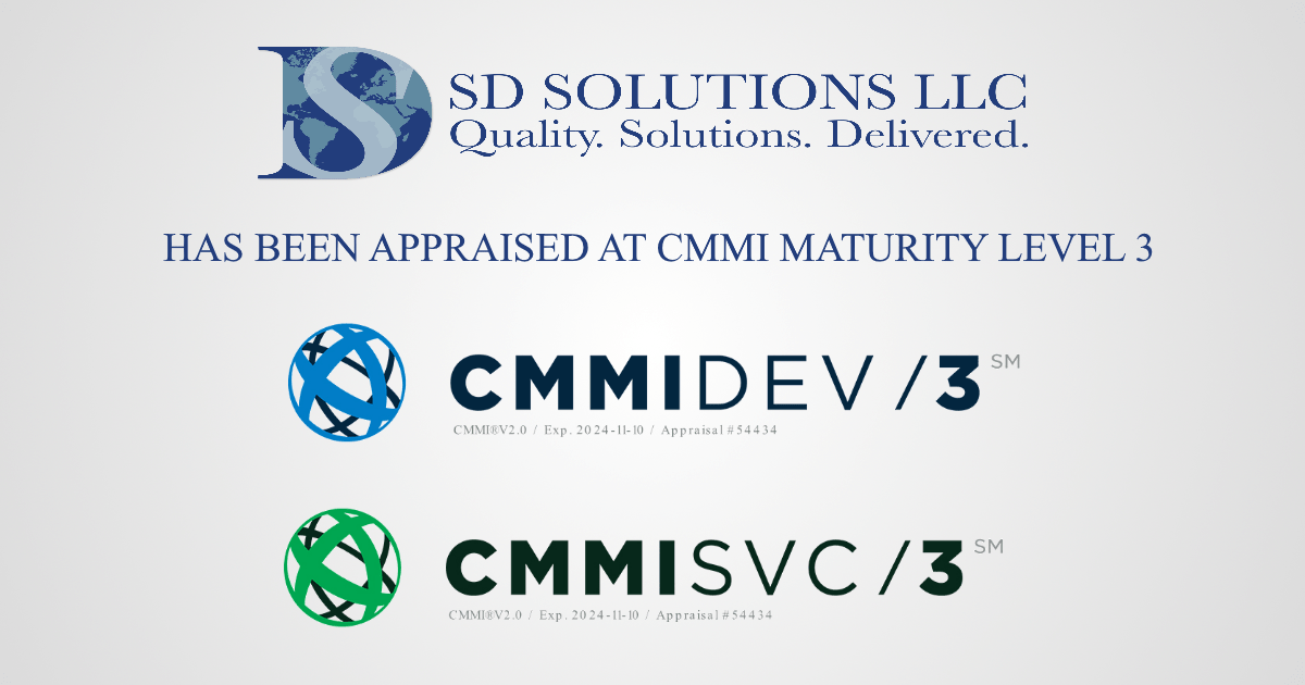 SD Solutions Appraised at CMMI Maturity Level 3 – SD Solutions, LLC